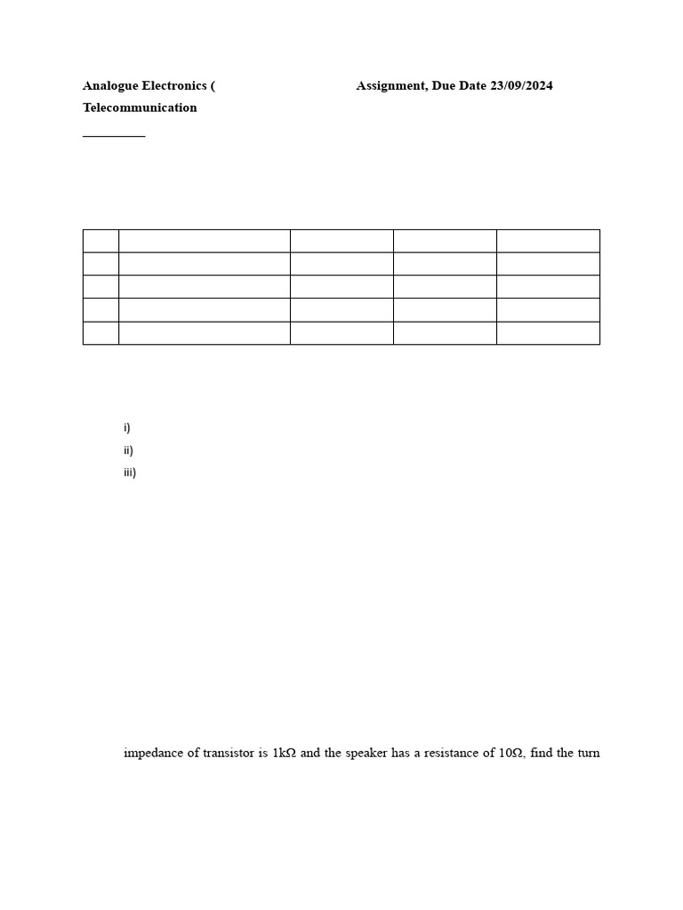 Analogue Practical Assignment1 2024 | PDF | Amplifier | Transistor