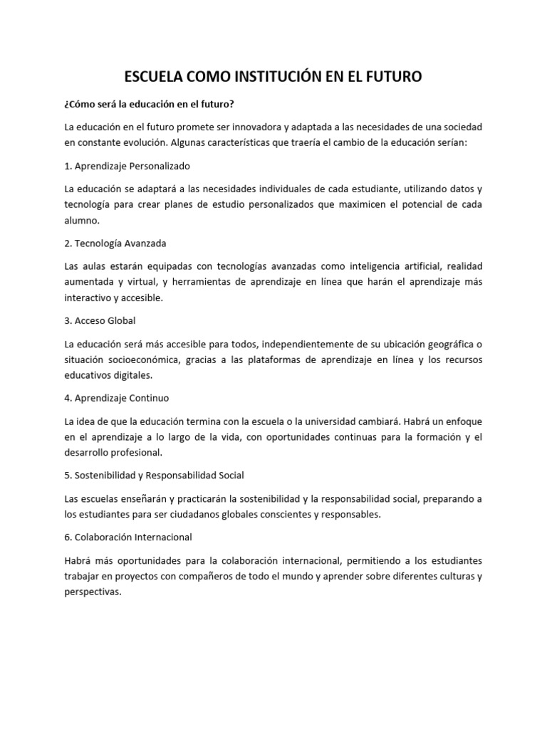 Educación en El Futuro | PDF | Inteligencia artificial | Inteligencia ...