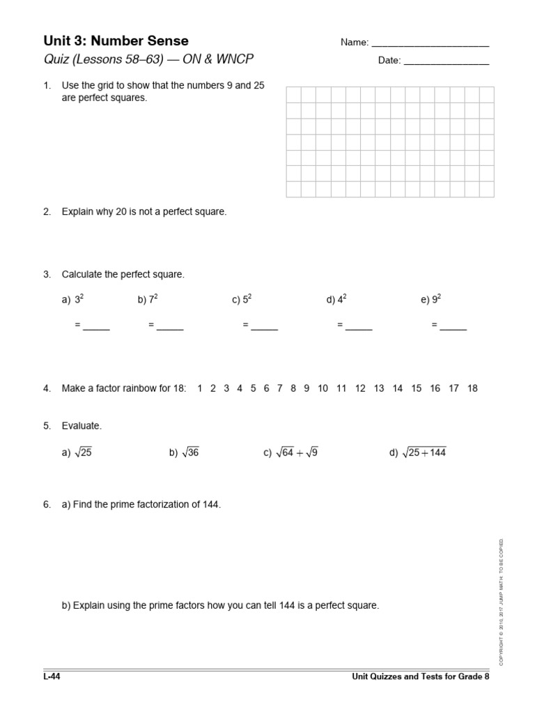 Grade 8.1 Quizzes & Tests (On) | PDF | Elementary Mathematics | Number ...