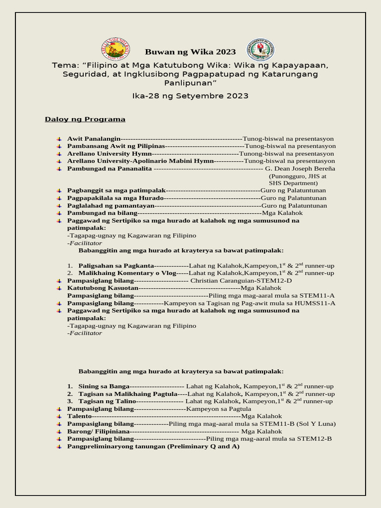 Daloy NG Programa BNW2023 | PDF