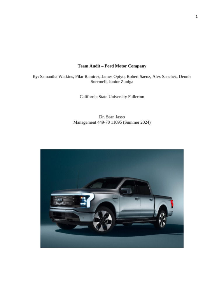Group Project | PDF | Ford Motor Company | Electric Vehicle