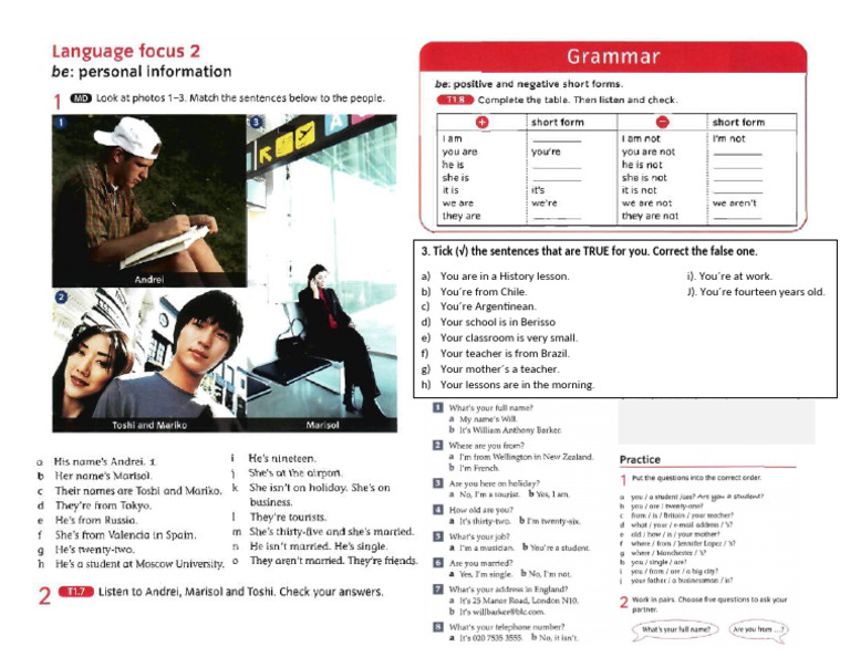 AFTE - Class 3 - Verb To Be | PDF