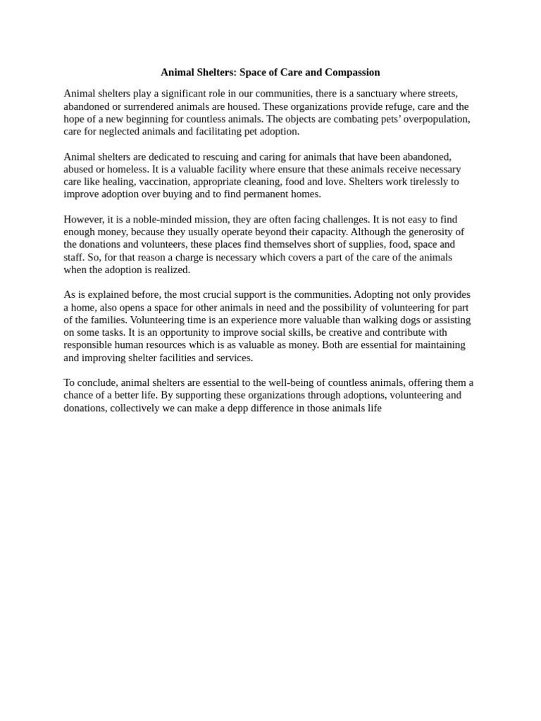 Animal Shelters | PDF