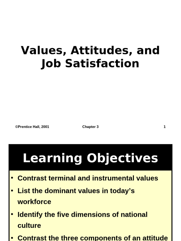 Values, Attitudes & Job Satisaction | PDF | Job Satisfaction | Attitude ...