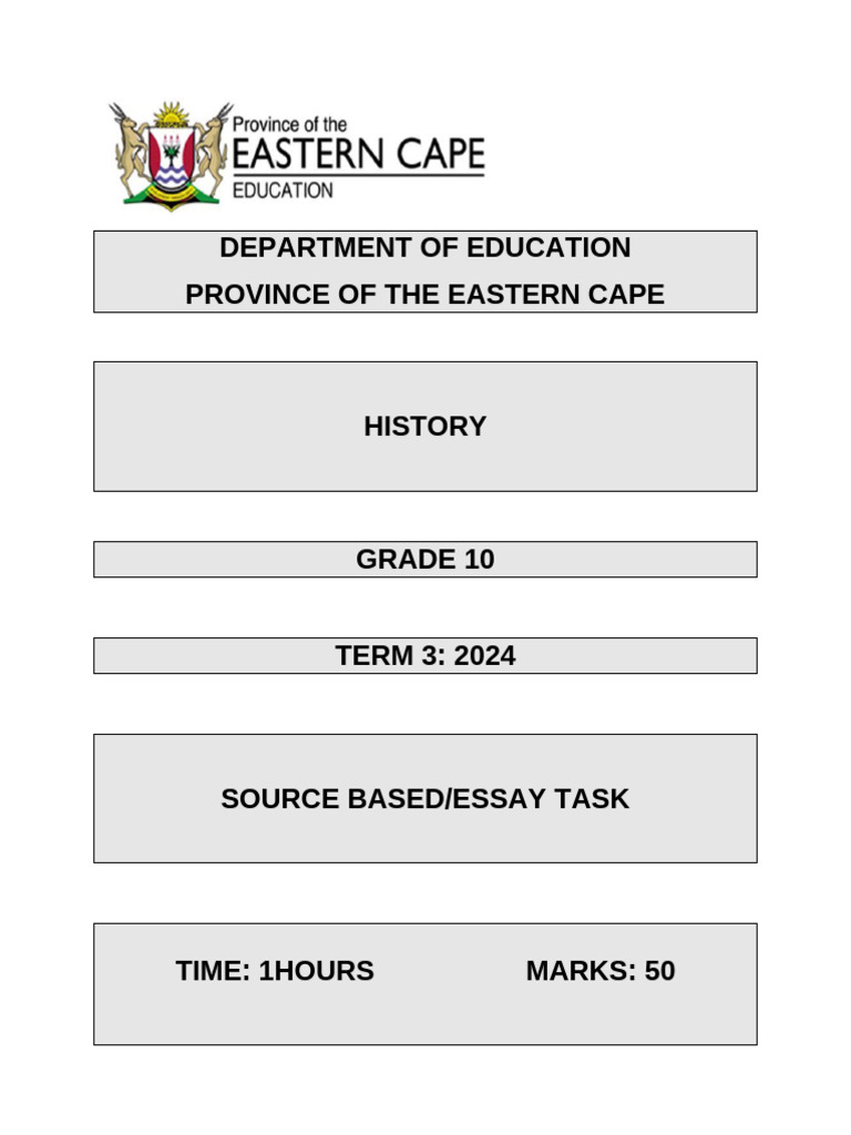 Grade 10 Term 3 Task 2024 | PDF