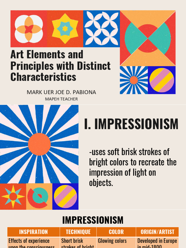 Art Elements and Principles With Distinct Characteristics Mapeh 10 ...