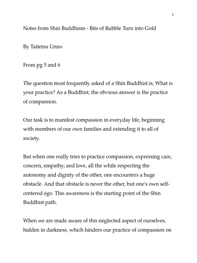Notes From Shin Buddhism | PDF | Zen | Karma