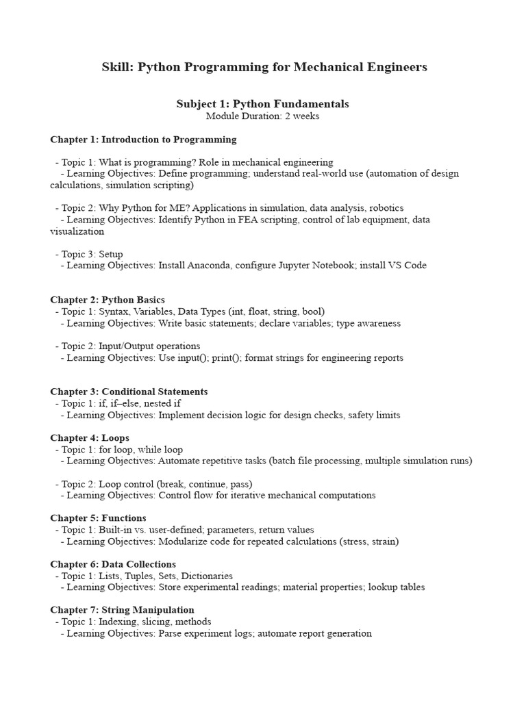 Python For Mechanical Engg | PDF | Control Flow | Python (Programming Language)