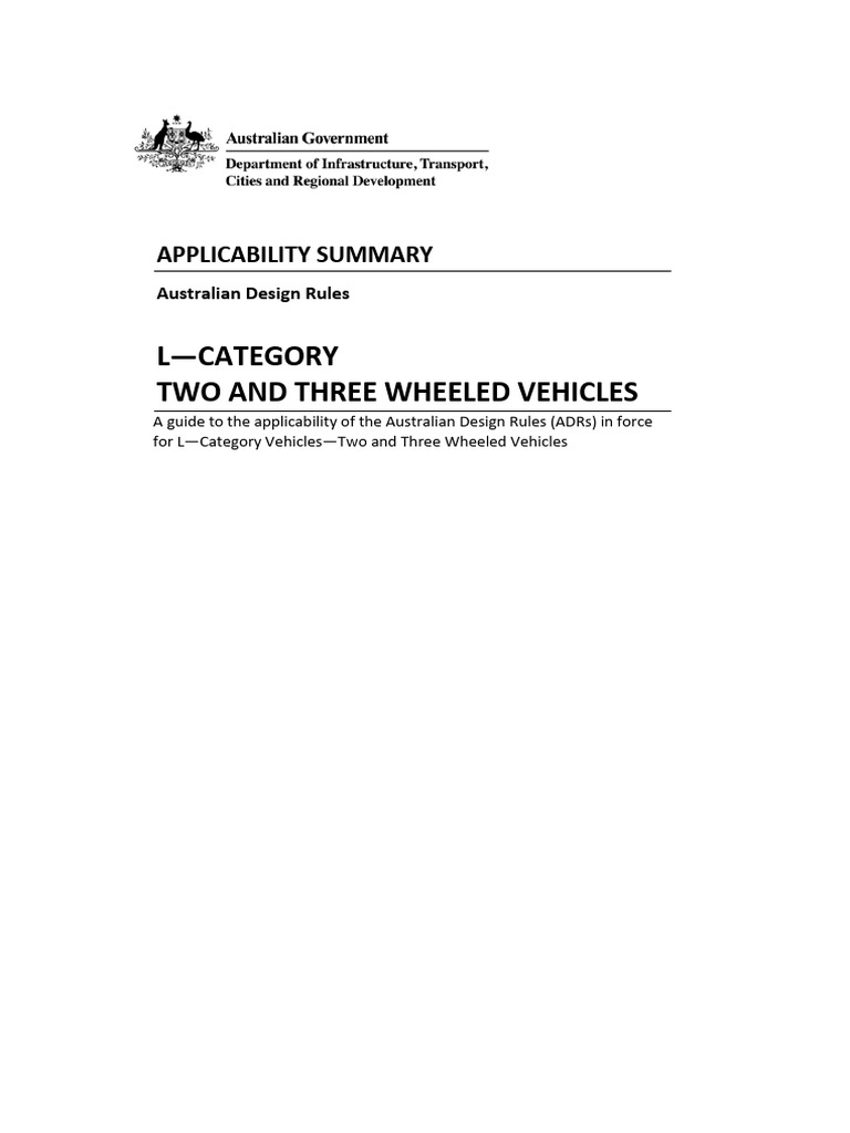 ADR Applicability for L-Group Vehicles | PDF | Engines | Vehicles