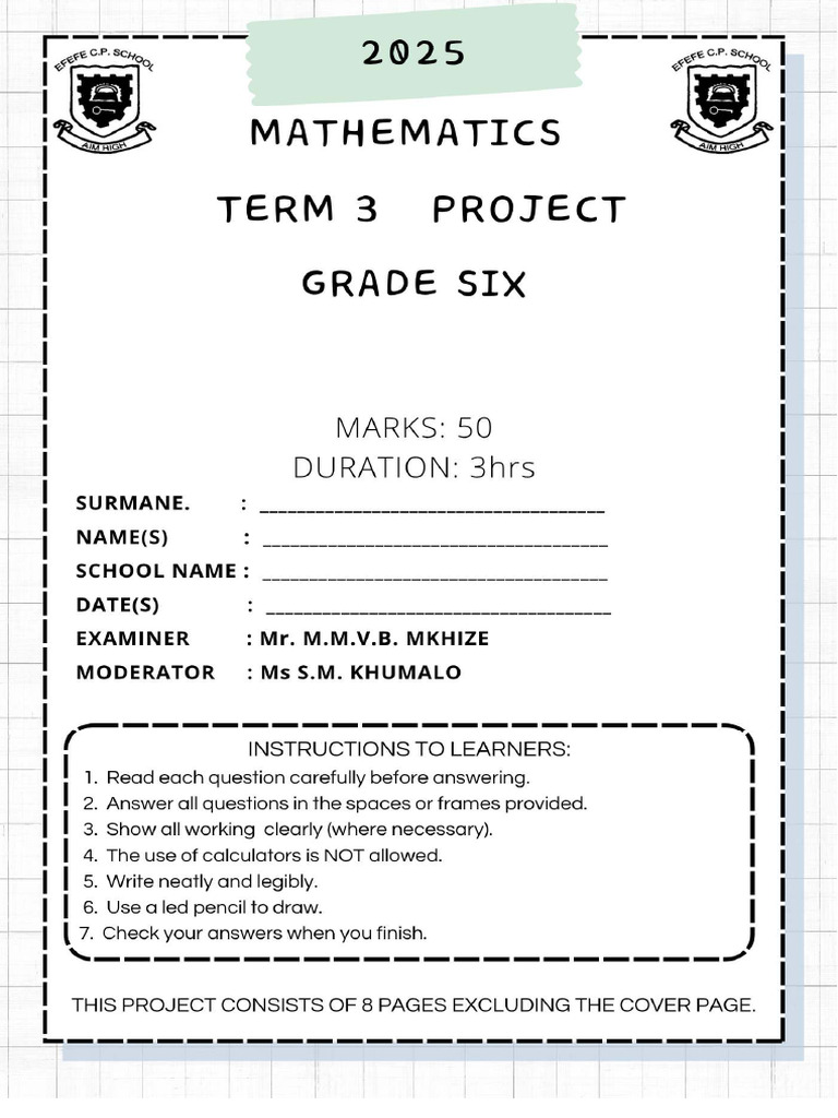 Grade 6 Maths Project: Fun Day Planning | PDF | Algebra | Numbers