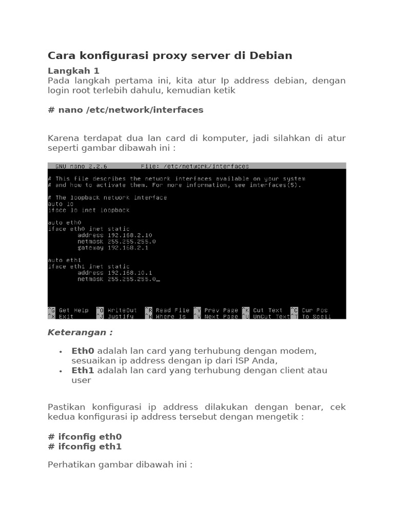 Cara Konfigurasi Proxy Server Di Debian | PDF