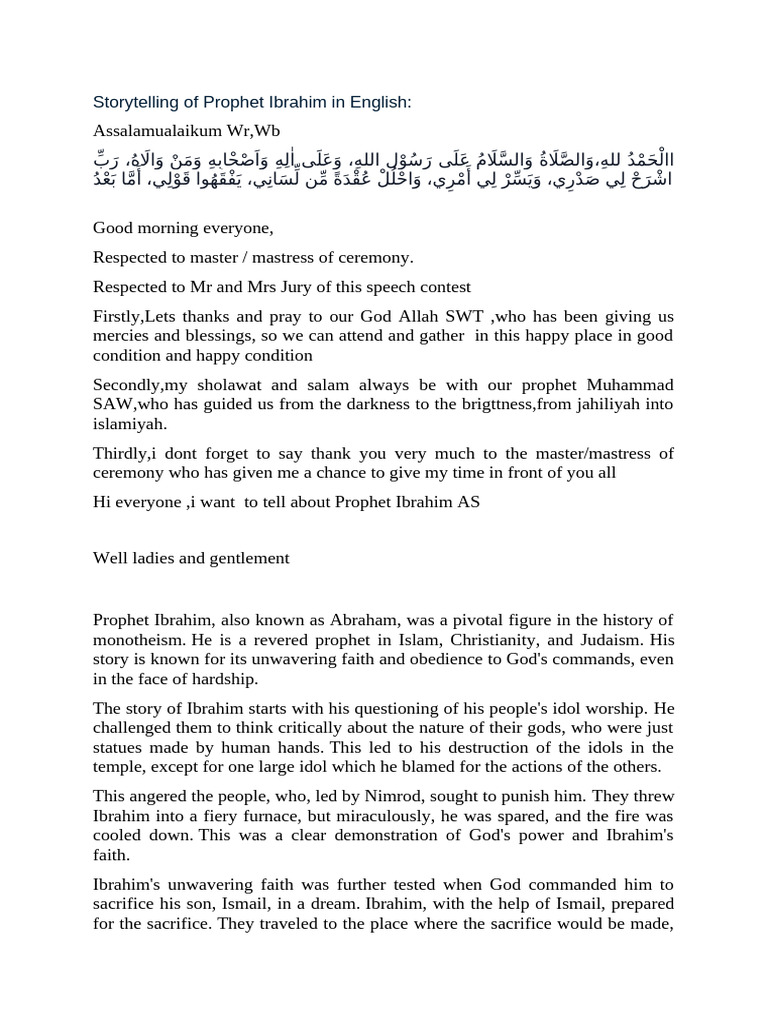 Story of Prophet Ibrahim in English | PDF | Religious Belief And ...