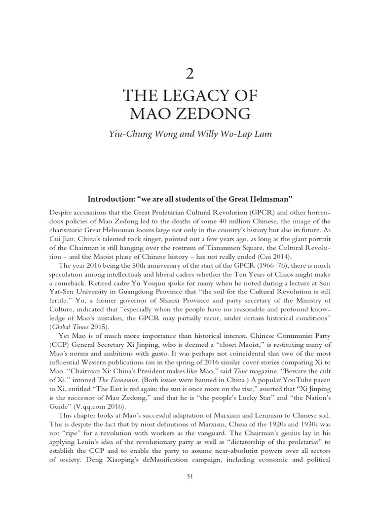 The Legacy of Mao Zedong - 25!08!10!09!21 - 12 | PDF | Deng Xiaoping ...