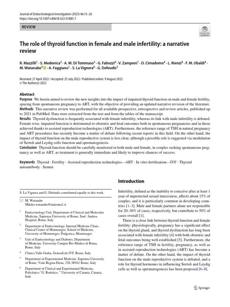 Thyroid Function's Impact on Infertility | PDF | Thyroid Stimulating ...