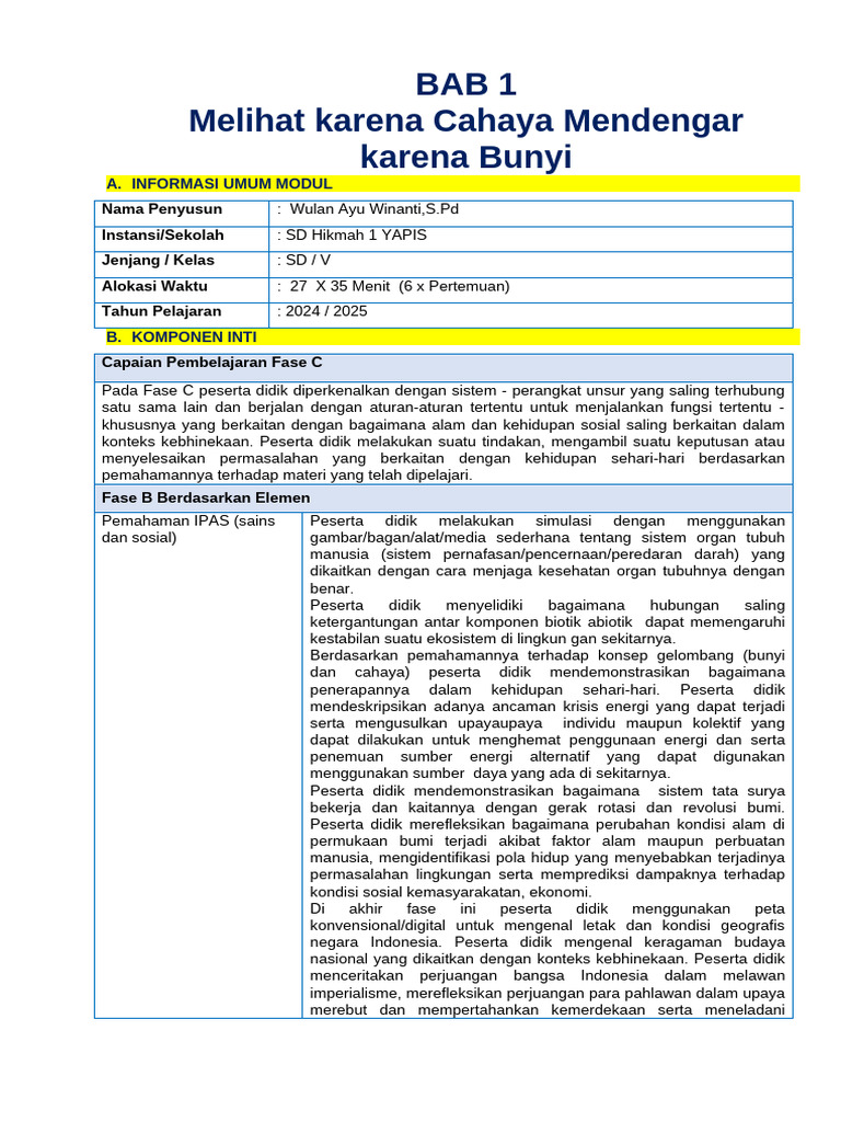 BAB 1 - MA IPAS Kls 5 (Datadikdasmen.com) | PDF