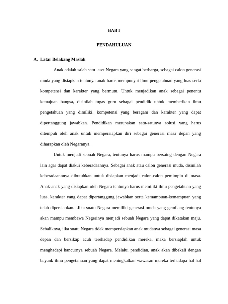 Teori Bab 1 Proposal | PDF