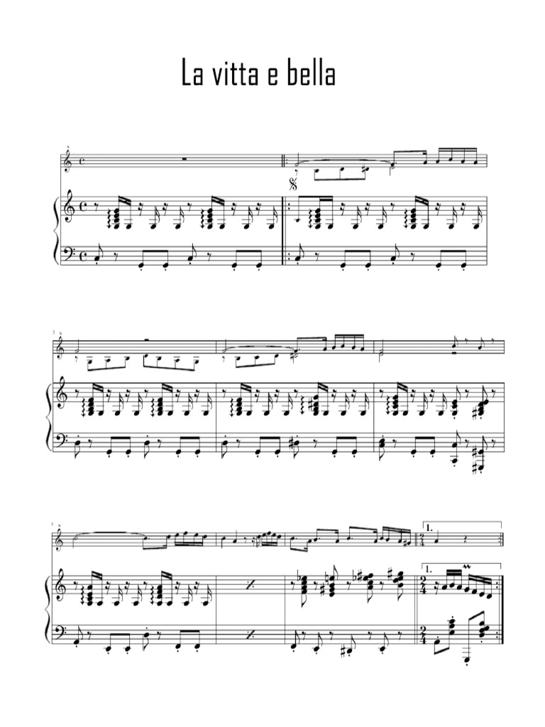 La Vitta e Bella Piano | PDF