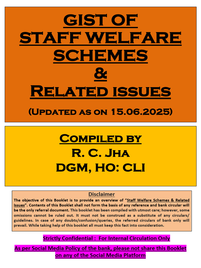 Staff Welfare Schemes Overview 2025 | PDF | Value Added Tax | Insurance