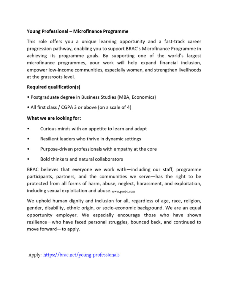 BRAC Young Professionals | PDF
