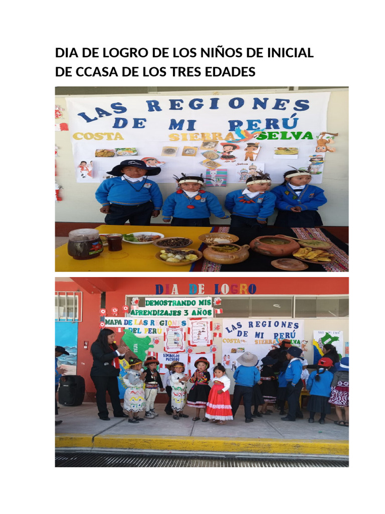 Dia de Logro de Los Niños de Inicial de Ccasa de Los Tres Edades | PDF