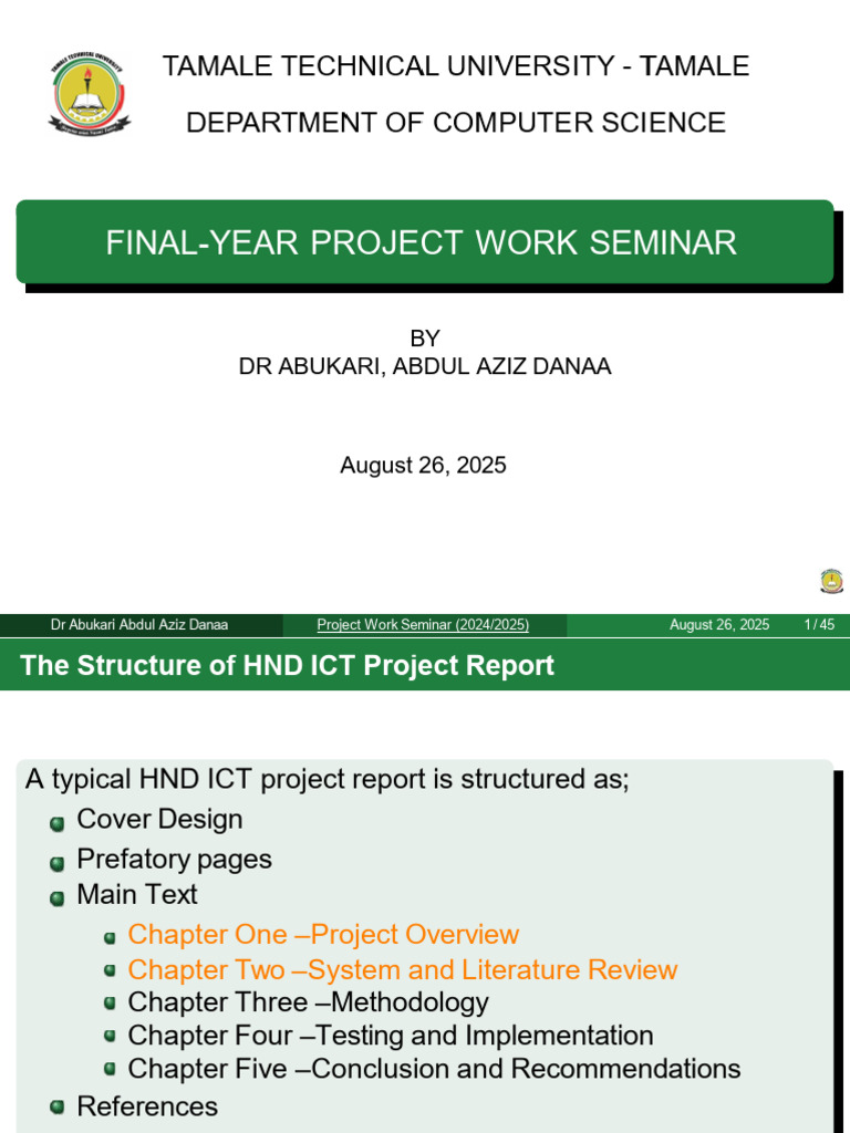 Project Seminar 2020 2021+ | PDF | Abstract (Summary) | Table Of Contents