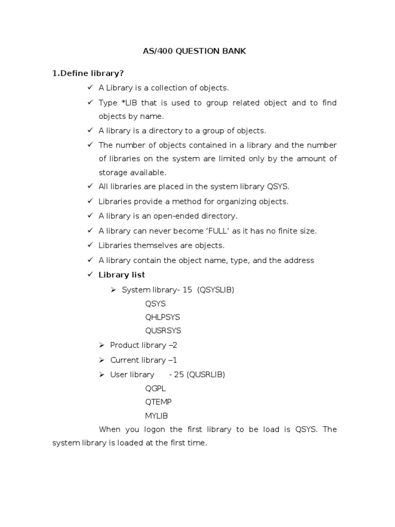 AS400 Basics FAQs | PDF | Library (Computing) | File Format