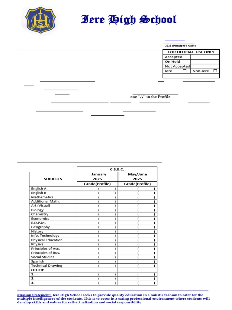 Application To Sixth Form 2025-2026 | PDF | Science