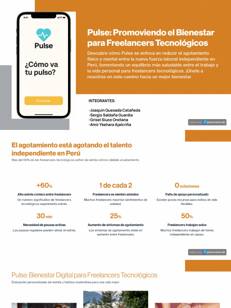 Pulse - Bienestar para Freelancers Tech en Perú | PDF