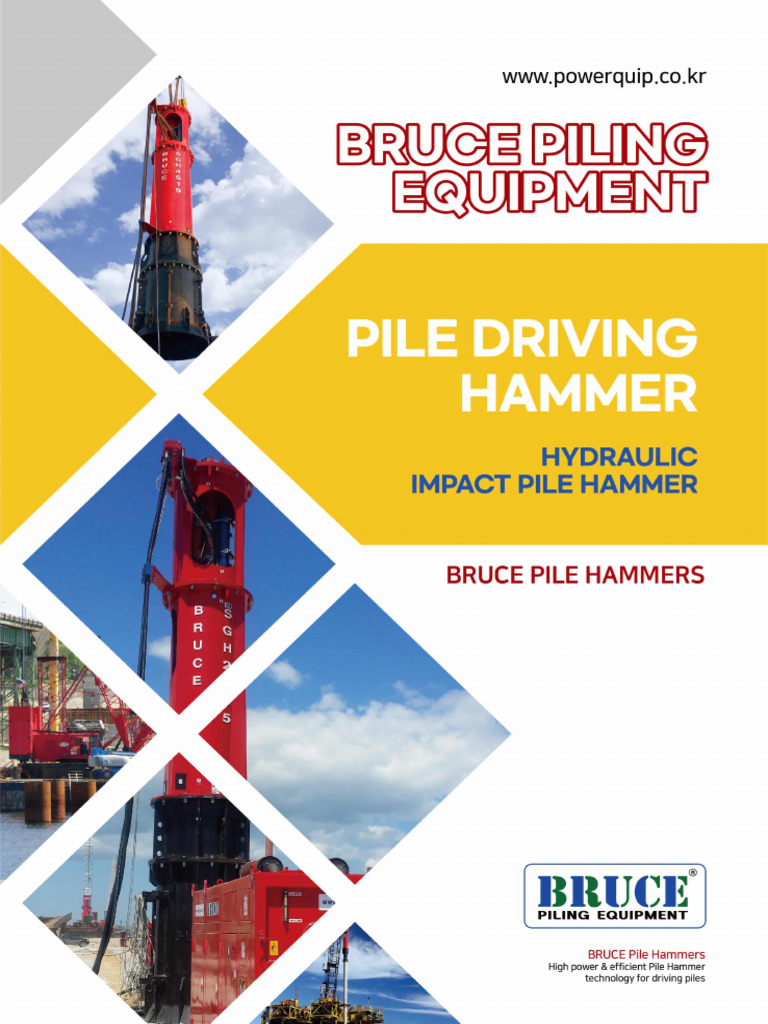 BRUCE Hydraulic Impact Pile Hammer Brochure 2025 | PDF