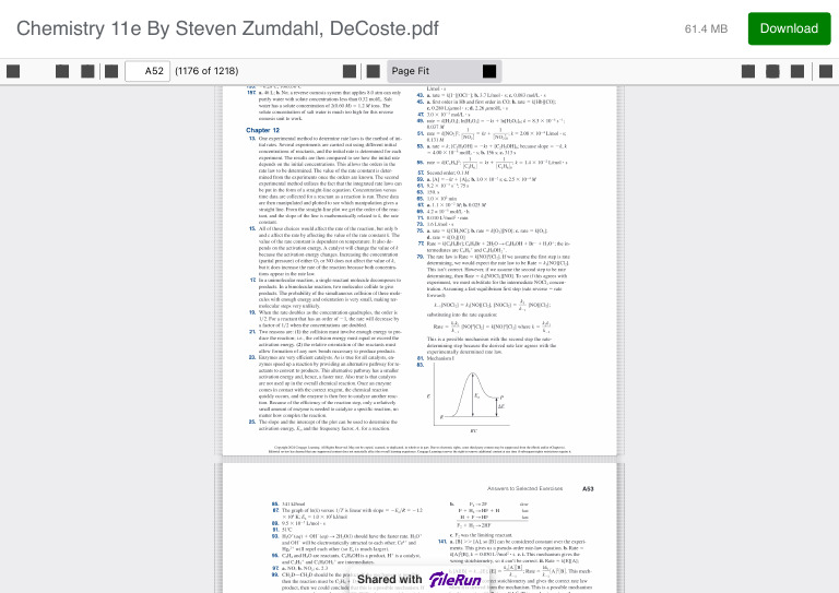 Rate Laws in Zumdahl Chemistry 11e | PDF | Reaction Rate | Reaction ...