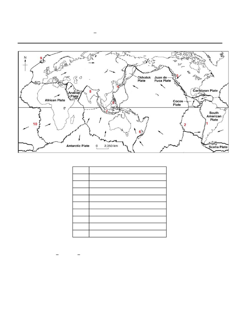 S4 Geography Exercise: Tectonic Features | PDF
