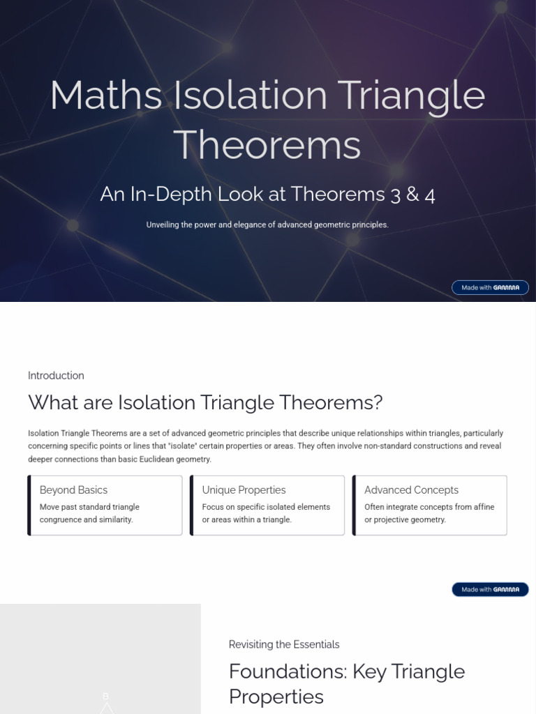 Isolation Triangle Theorems Explained | PDF | Triangle | Line (Geometry)