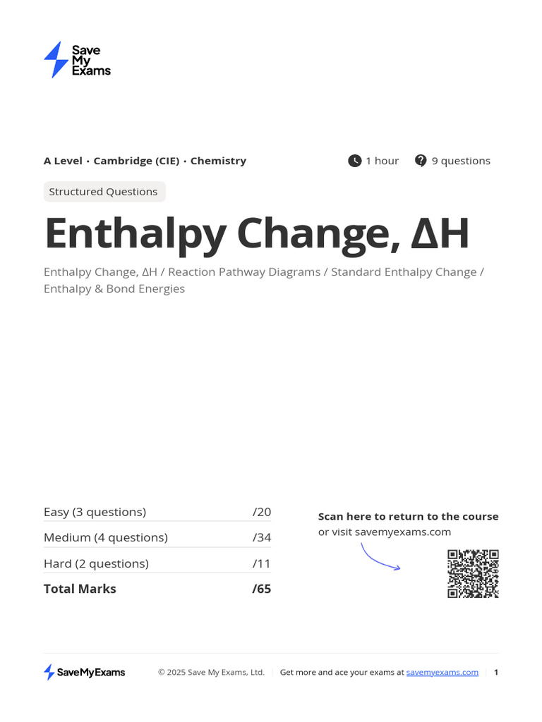 Enthalpy Changes in Chemical Reactions | PDF | Nitrogen Dioxide | Enthalpy