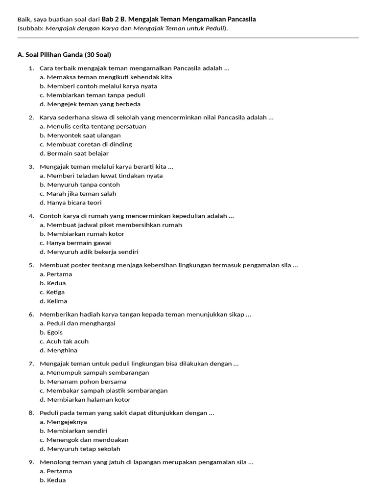 SOAL PP BAB 2B | PDF