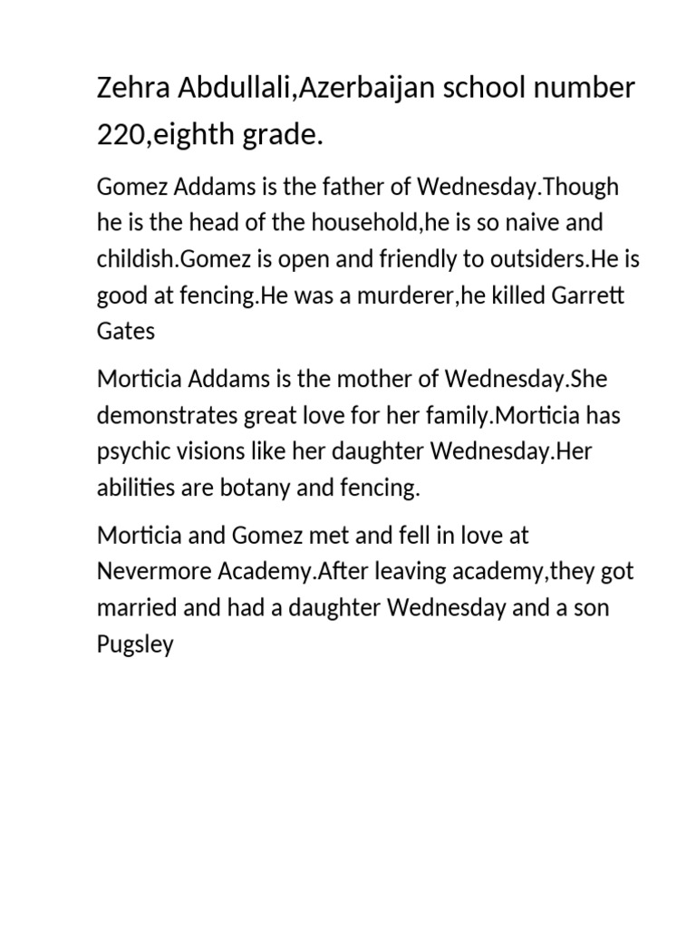 Gomez Addams: Fencing and Family Secrets | PDF