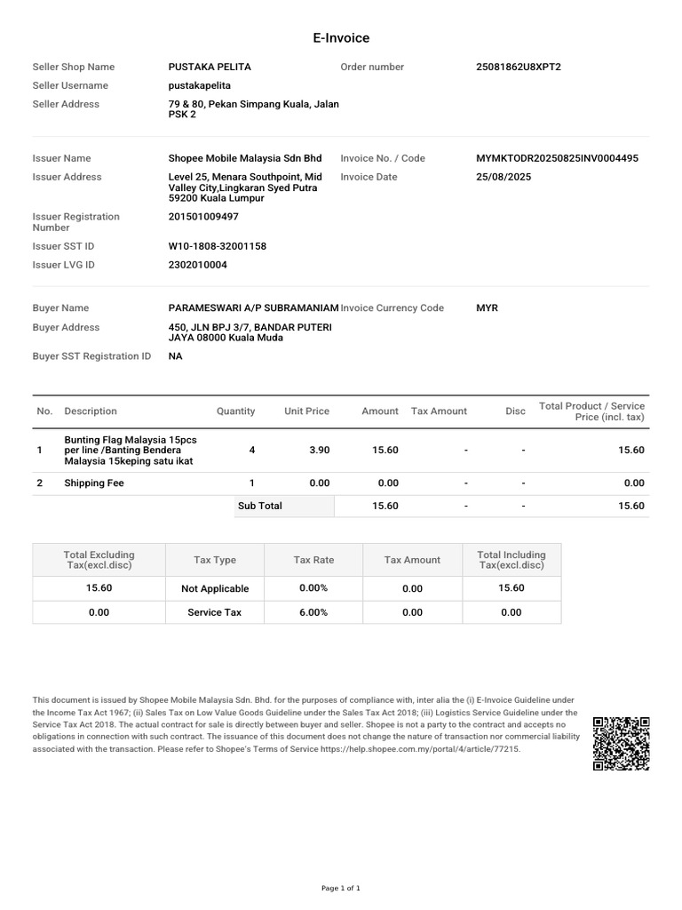 MYEINB2C202508230029545 | PDF | Taxes | Invoice