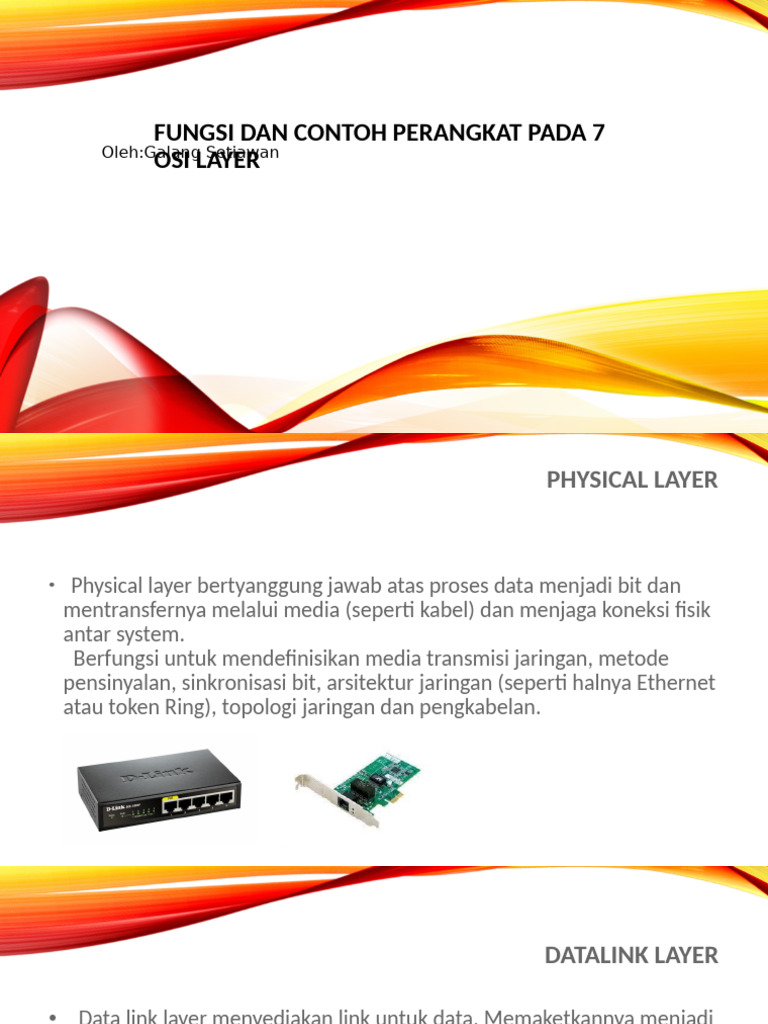 Fungsi Dan Contoh Perangkat Pada 7 Osi Layer Punya Galang | PDF