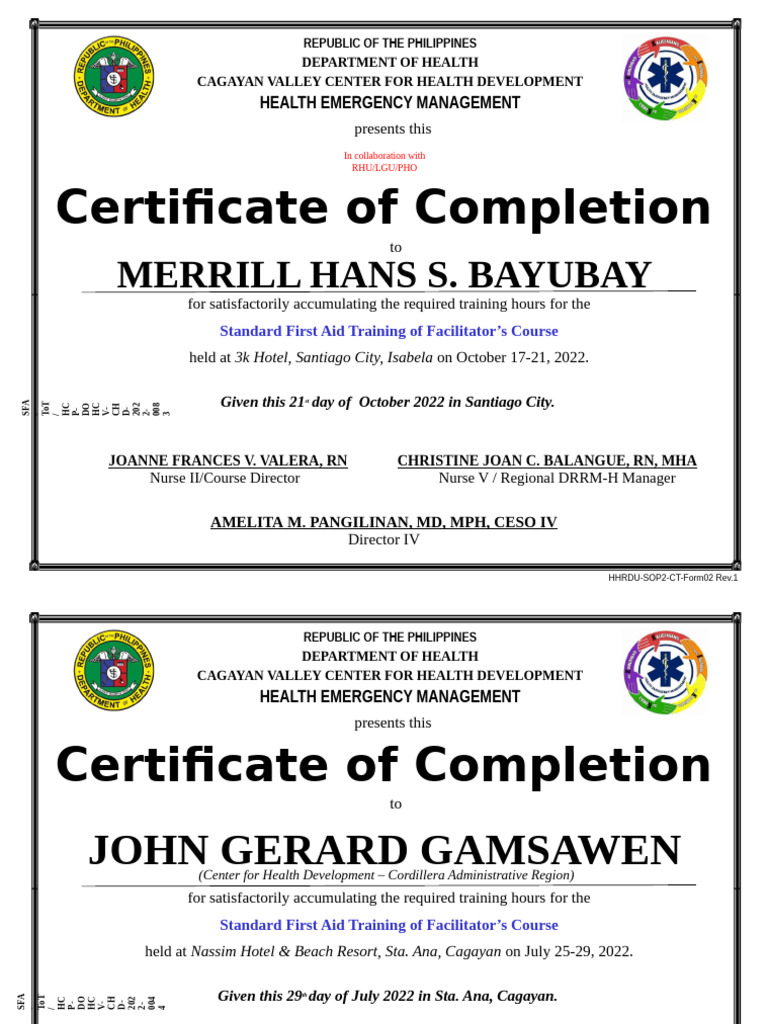 SFA Training Completion Certificates | PDF | Public Sphere | Public ...