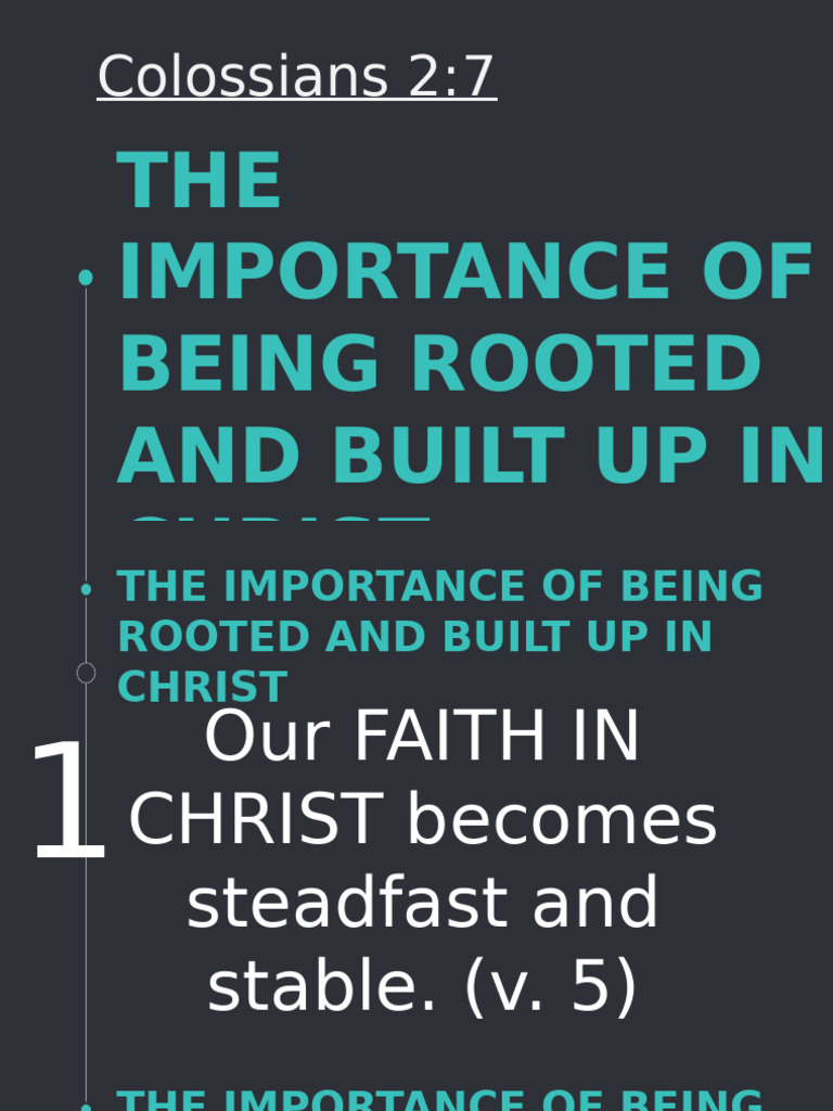 The Importance of Rooted and Built Up in Christ | PDF