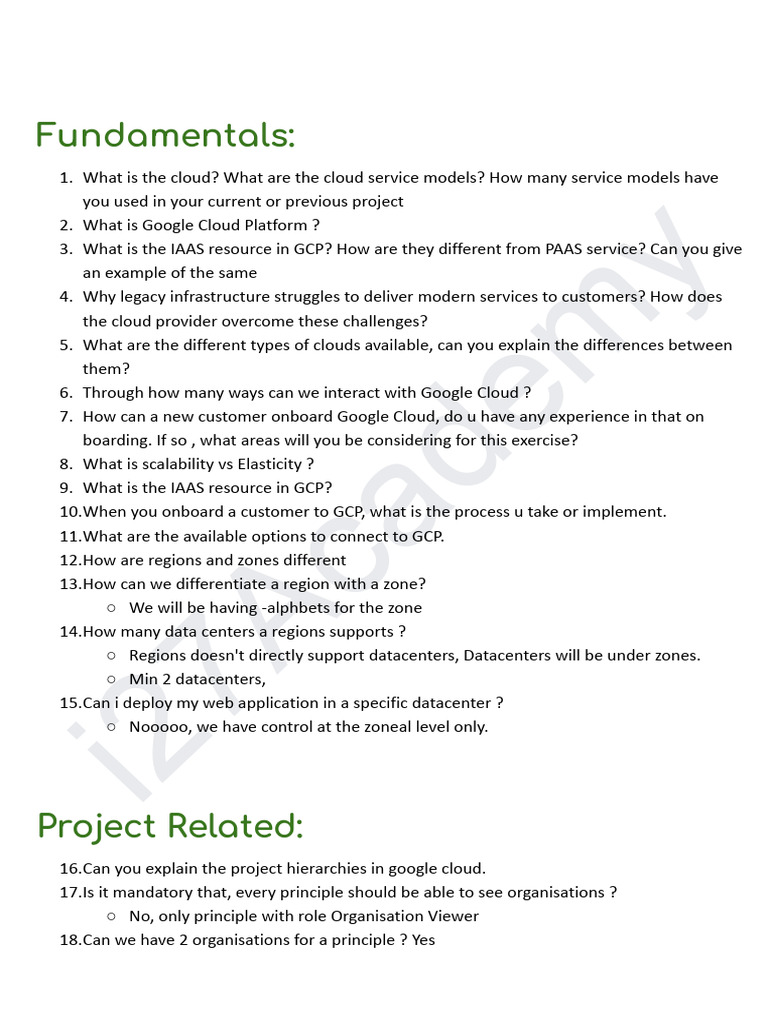 2025 Interview Questions GCP | PDF | Computing | Computer Networking
