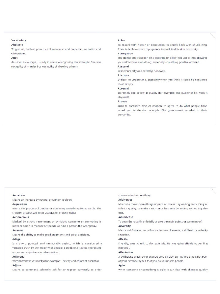 Vocab List Sat | PDF
