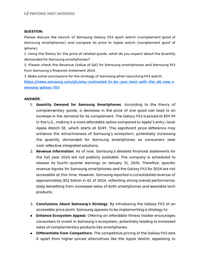 Microeconomics Assignment 2 Pdf Smartphone Apple Inc