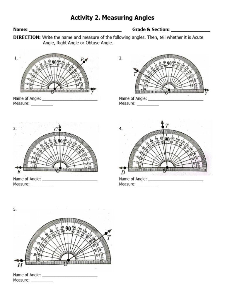 Activity 2. Measuring Angles | PDF