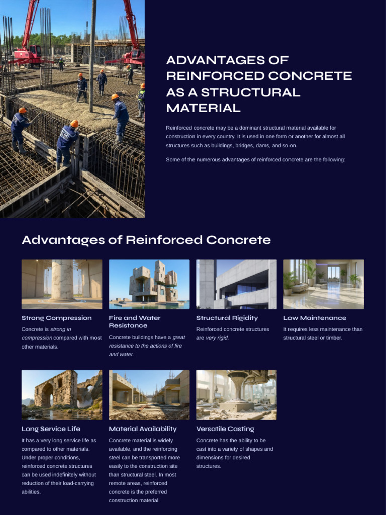 Advantages of Reinforced Concrete | PDF | Concrete | Reinforced Concrete