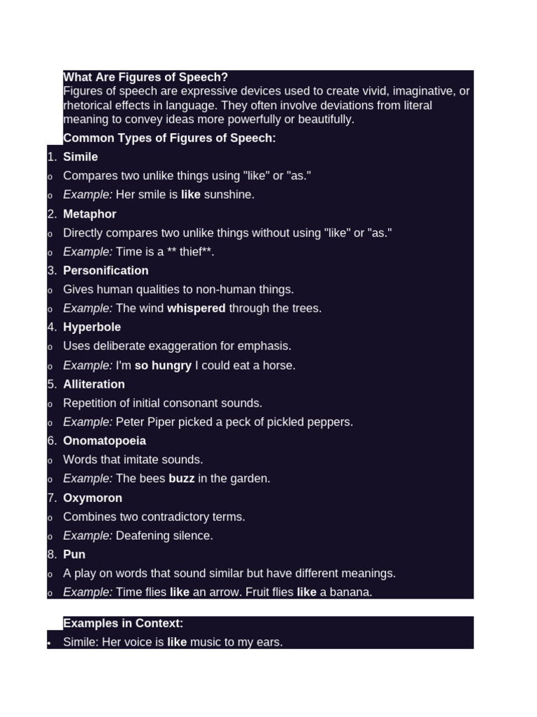 What Are Figures of Speech | PDF