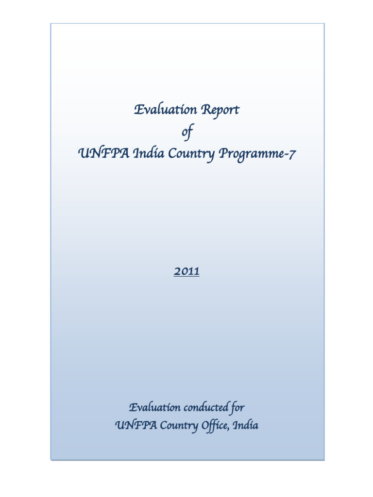 UNFPA India Country Programme Evaluation | PDF | Census | Evaluation