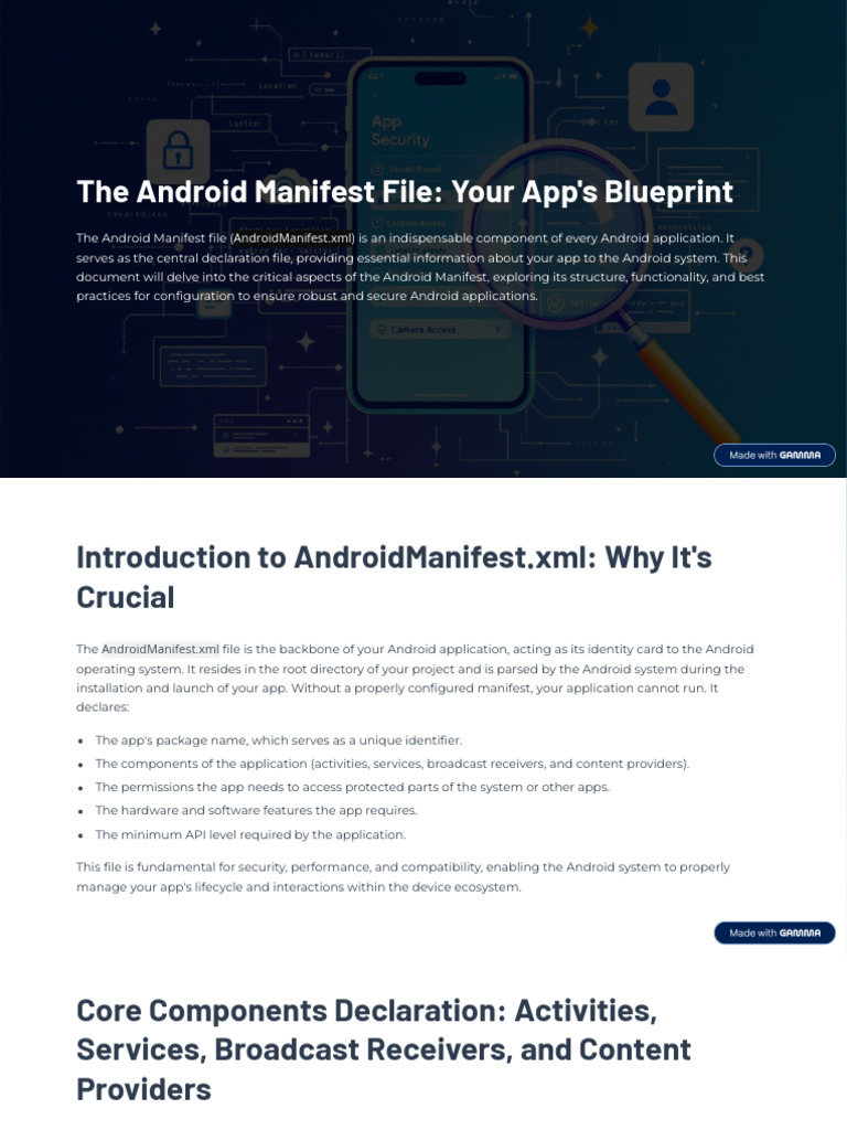 The Android Manifest File Your Apps Blueprint | PDF | Android ...