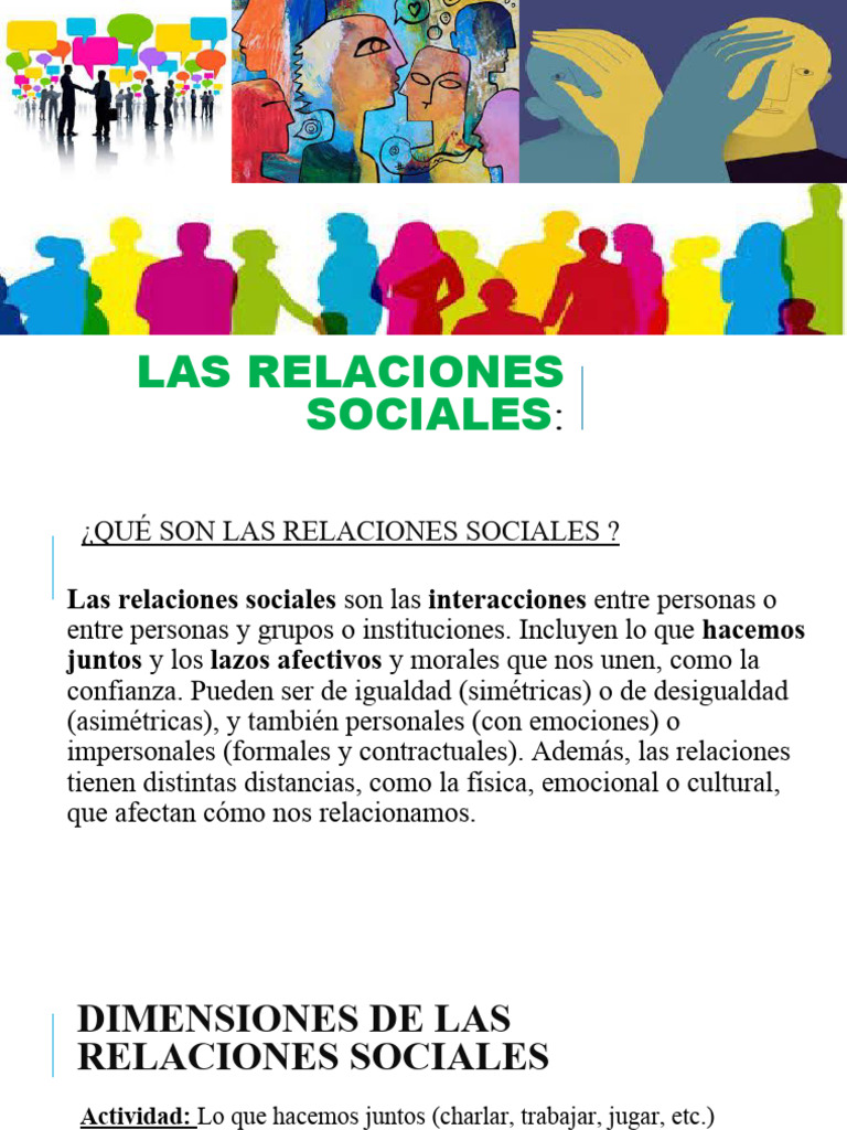 Las Relaciones Sociales 2 | PDF | Sociología | Sociedad