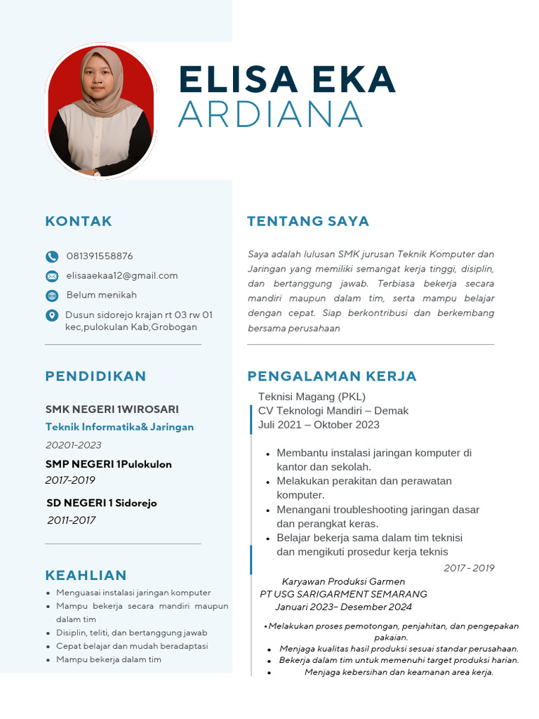 CV Elisa Eka Ardiana | PDF