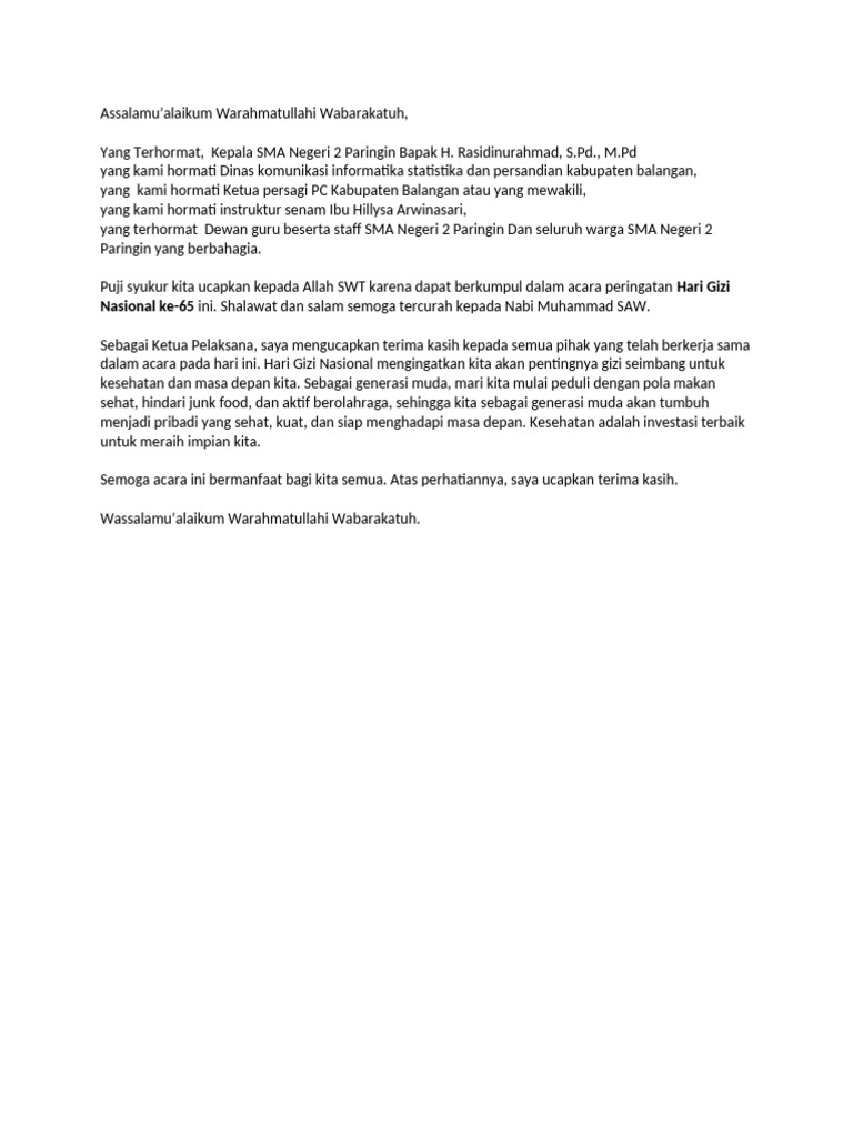 Naskah Sambutan Fix WPS Office | PDF